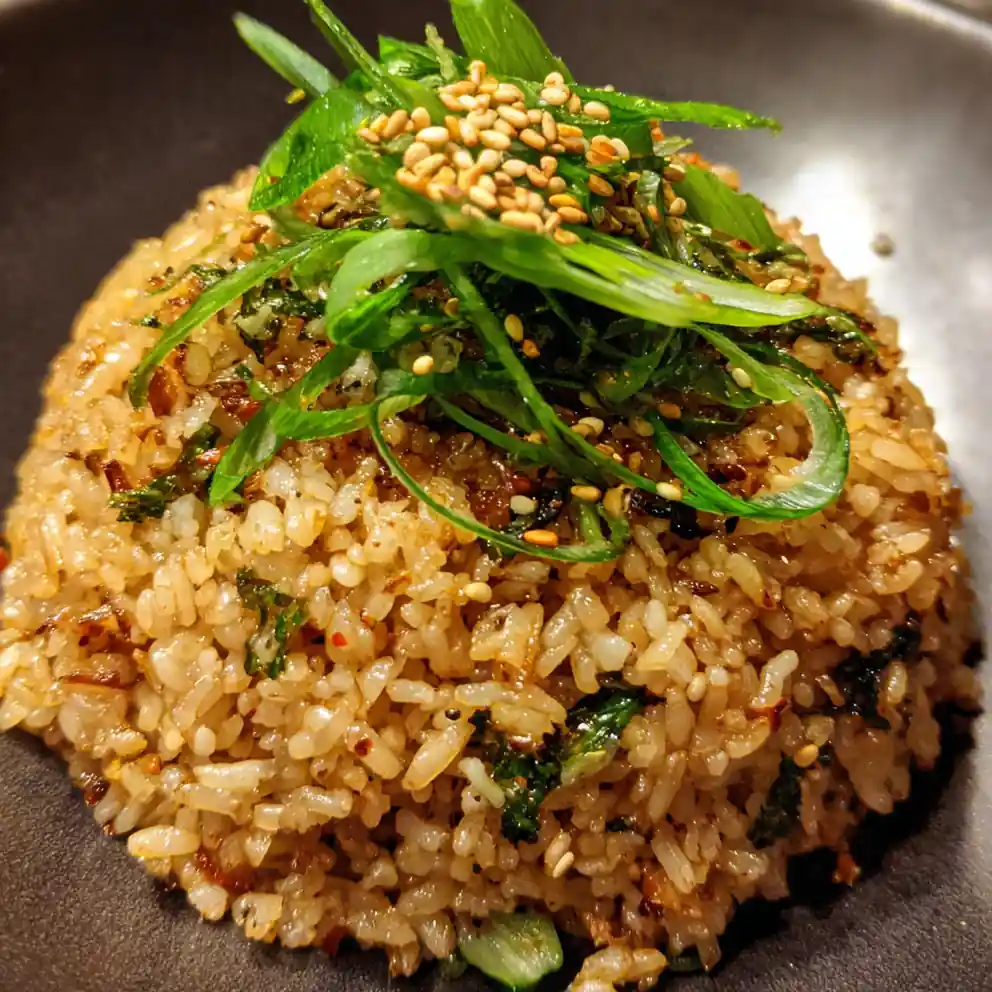 instant pot brown rice recipe with Ginger-Scallion Umami